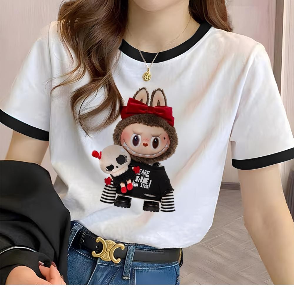 Cute Labubu t-shirts women Y2K manga designer tshirt female y2k 2000s ...