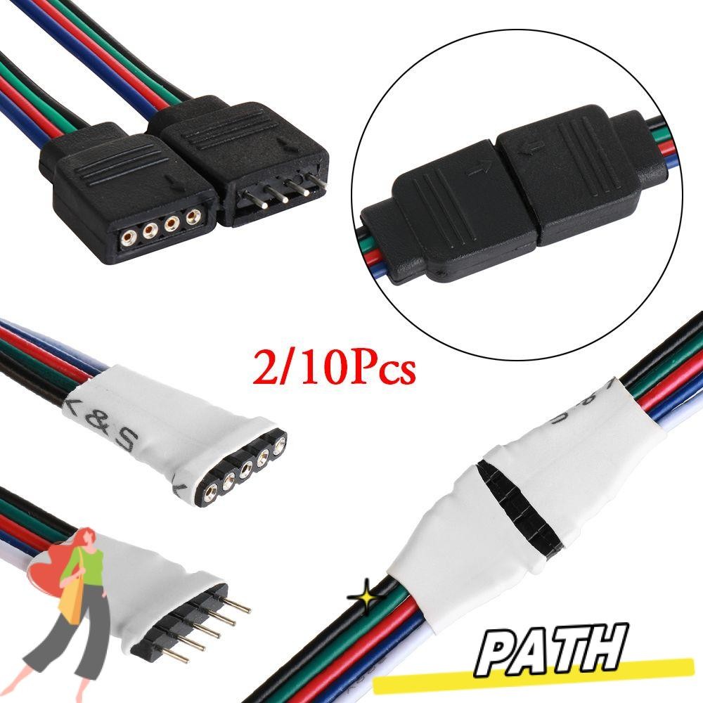 PA-HOME 2/10 Pcs Male Female Connector RGBW Cable LED Strip Light ...