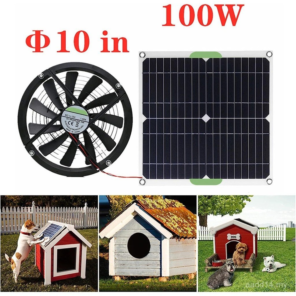 100w kipas ekzos tenaga solar 5V mesin pam udara kipas 10 inci papan ...