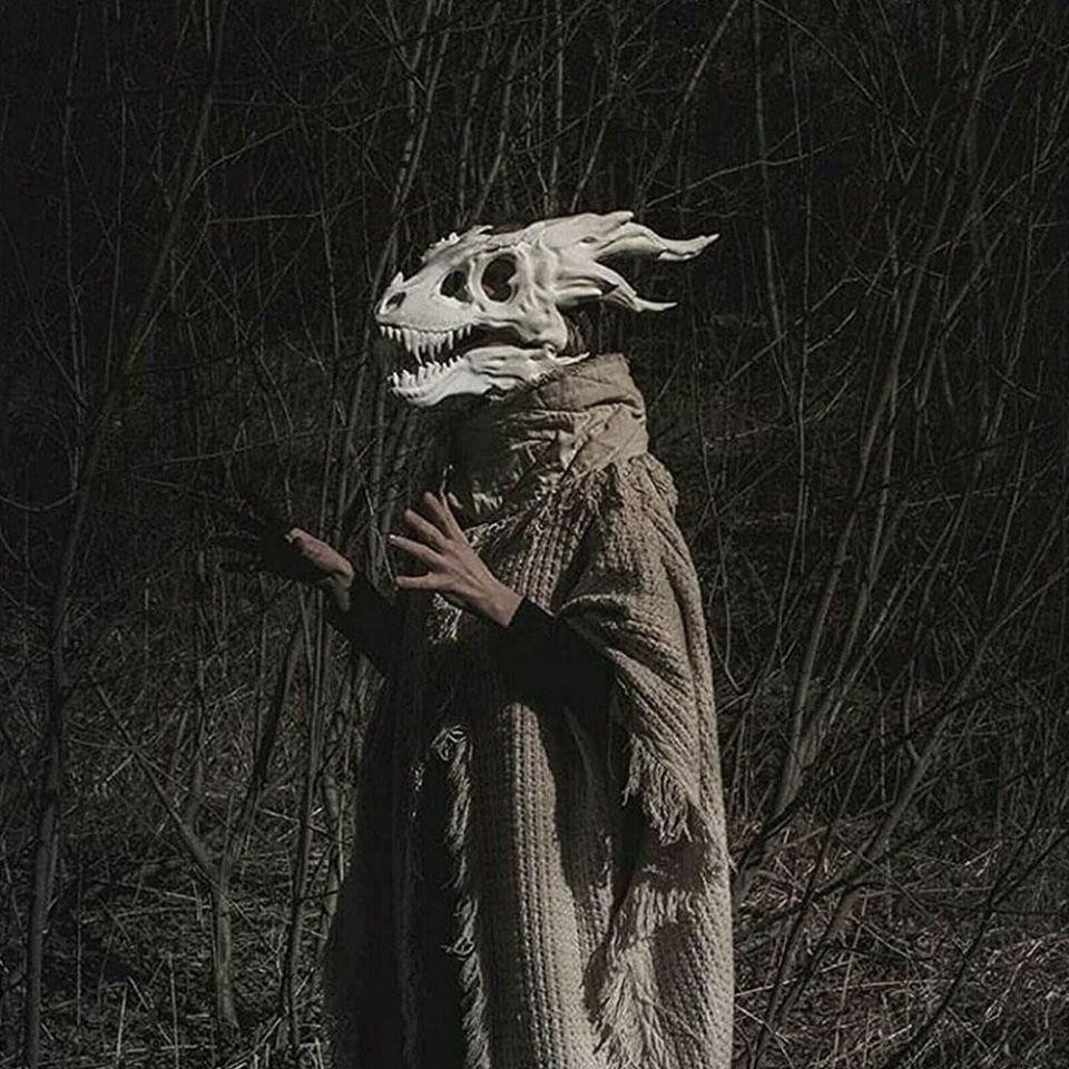 Cthulhu Dragon Skull Mask Headgear Dinosaur Animal Mouth Movable Gift ...