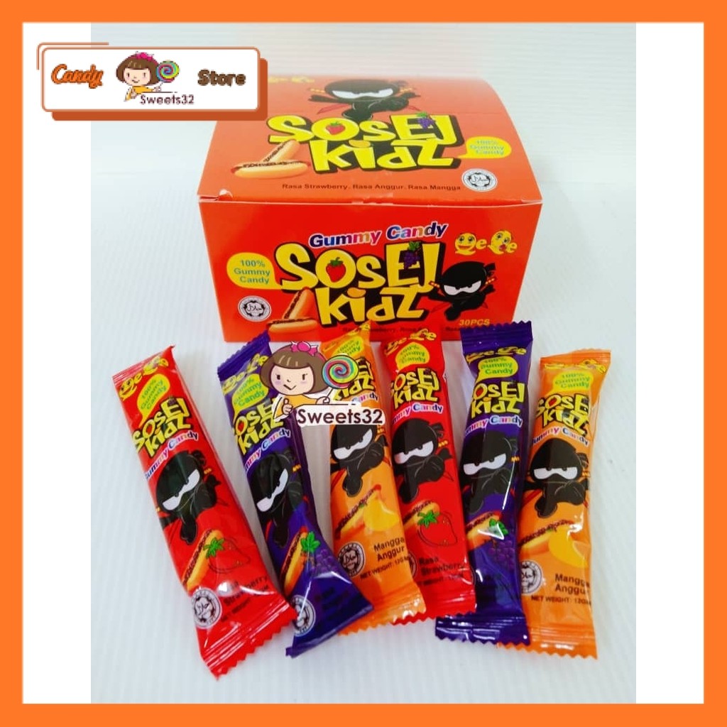 QeQe 30pcs Sosej Kidz Gummy Candy HALAL (±12gX30pcs) | Shopee Malaysia