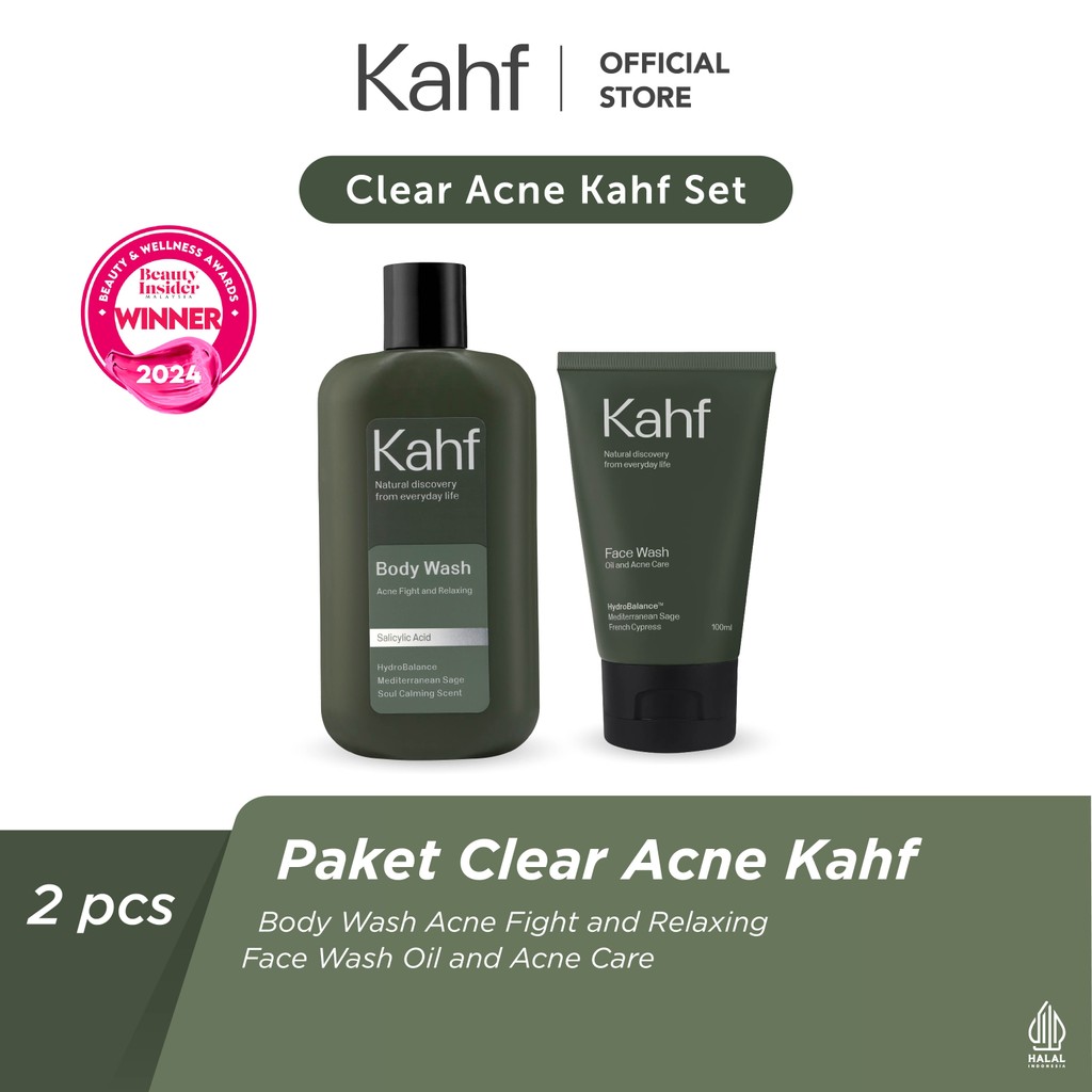 Clear Acne Kahf Set - Relaxing and Acne Body Wash + Oil and Acne Care ...