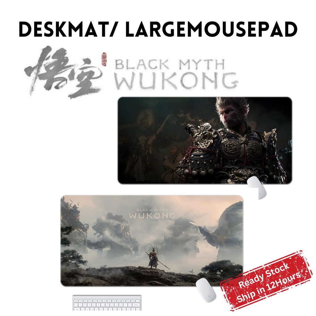 Black Myth Wukong Mouse Pad Deskmat Computer Desk Pad Stain-Resistant ...