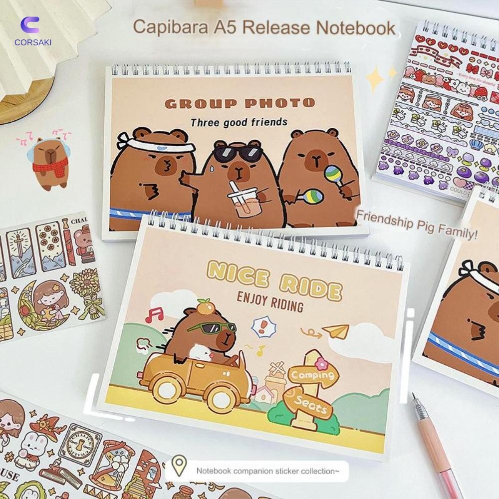 CORSAKI Tape Holder Notebooks, Reusable Capybara Capybara Tape Collection Book, Cute Release ...