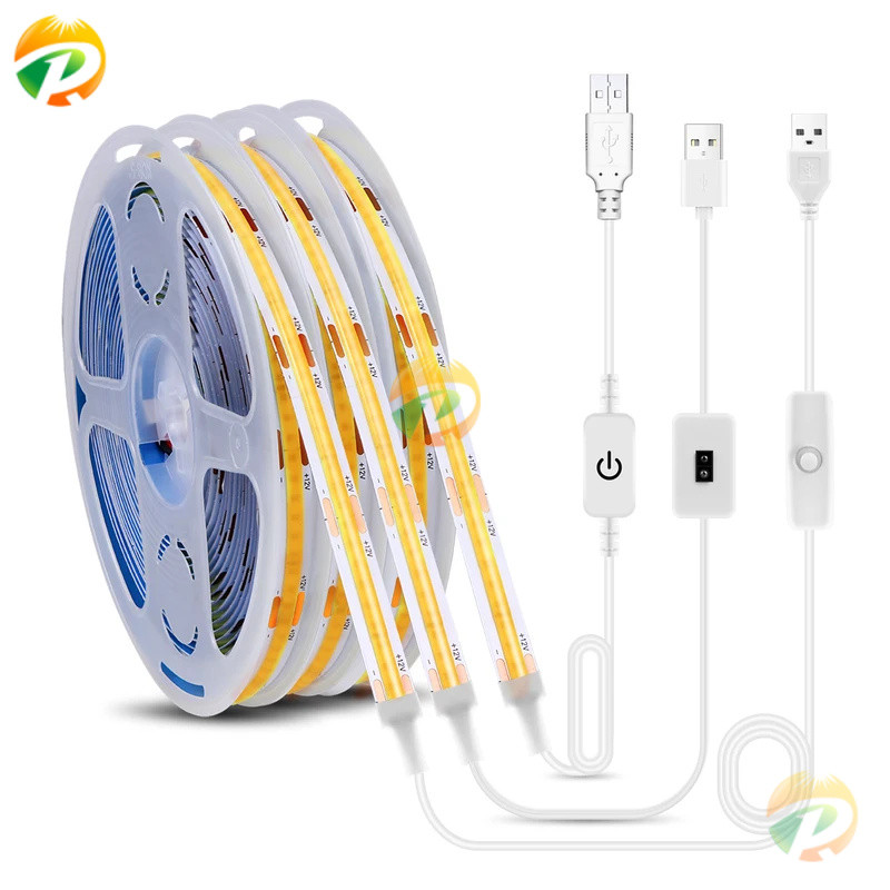 Super Bright USB DC 5V COB LED Strip Light 320leds/m with Hand Scan / Dimmable Touch Sensor ...