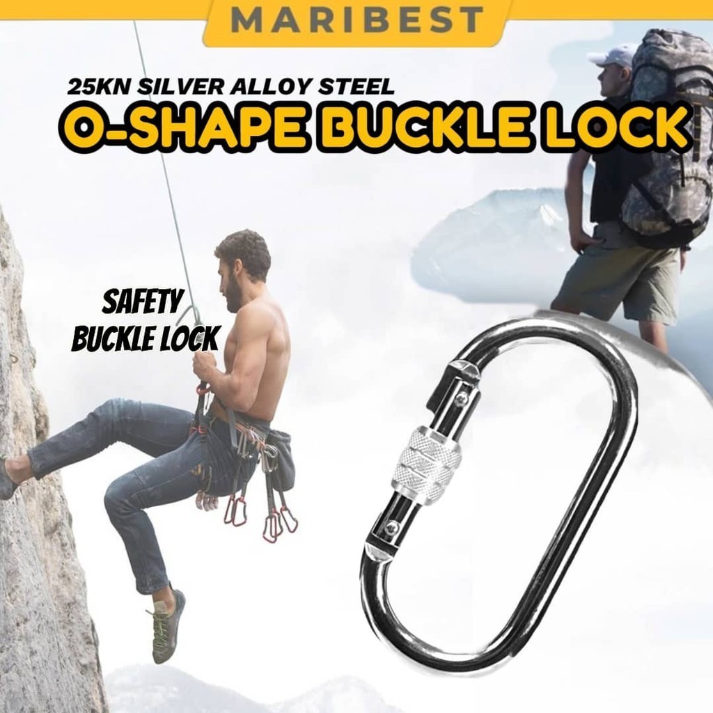 25KN Silver Alloy Steel Outdoor Safety Lock O-shaped Buckle Rock ...