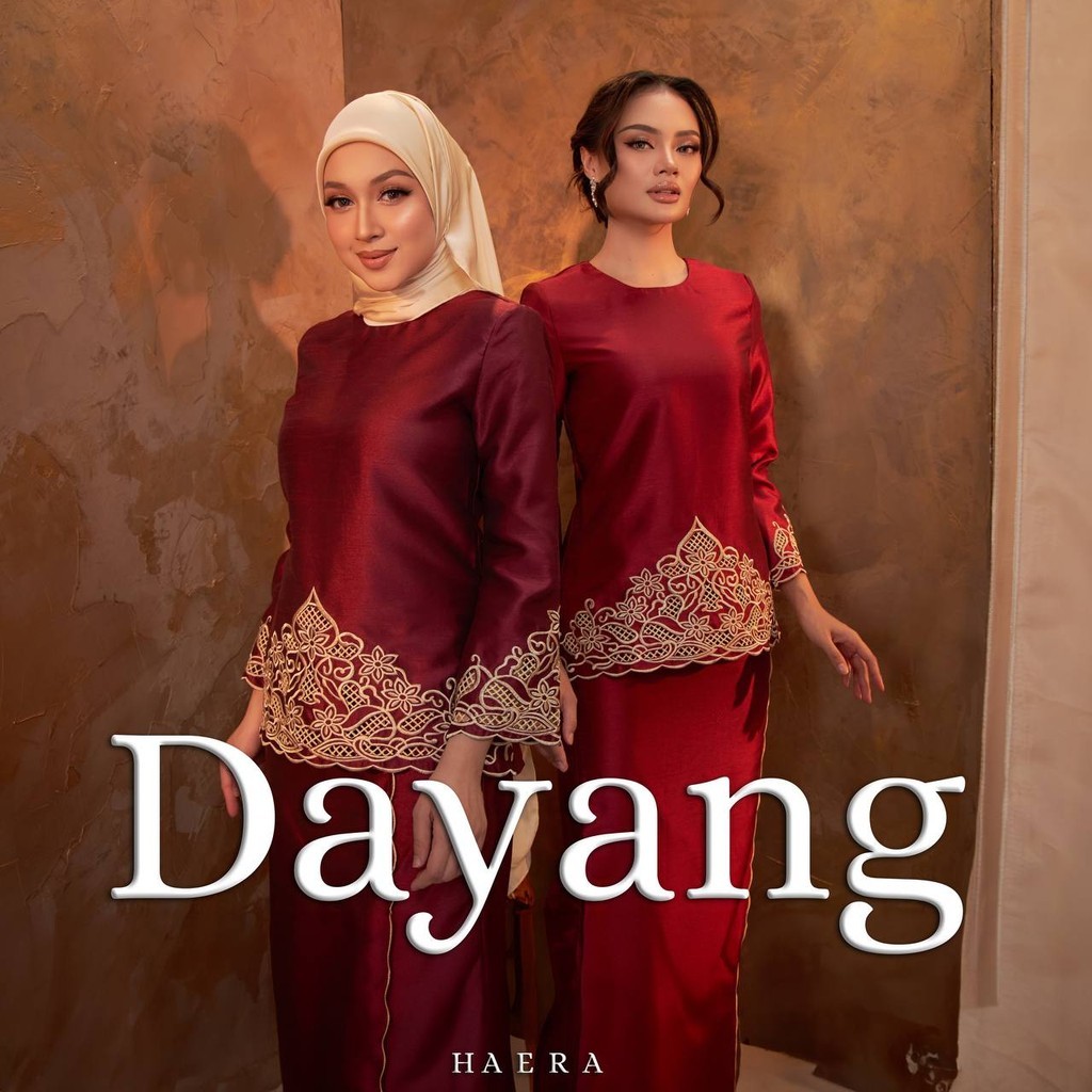 HAERA || DAYANG Kurung Kedah Shantung Silk with Exclusive Embroidery ...