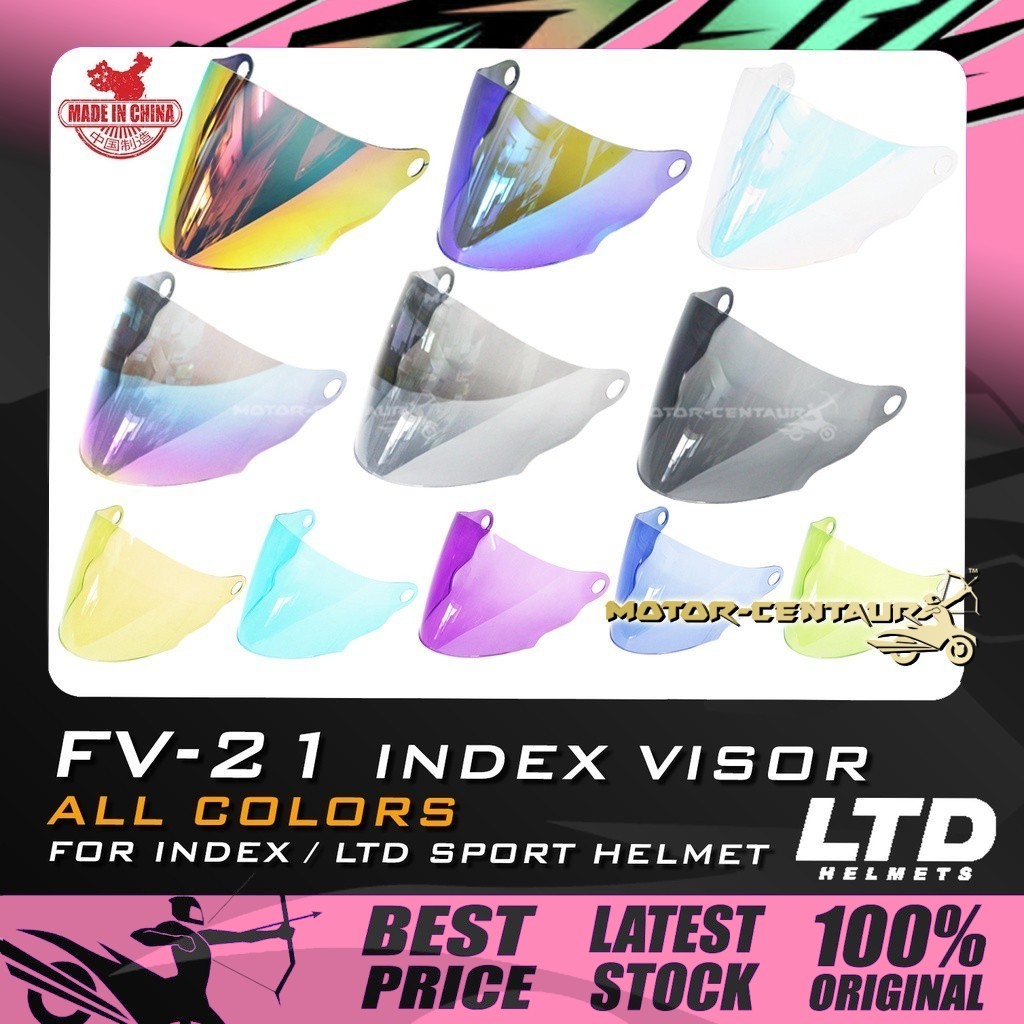 LTD FV-21 TINTED,IRIDIUM,CRYSTAL,RAINBOW,SIVLER,GOLD,2 TONE VISOR FOR ...