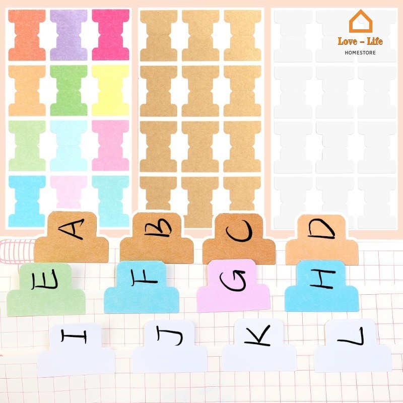 10 Sheets Colorful Classification Index Stickers - DIY Writable Blank ...