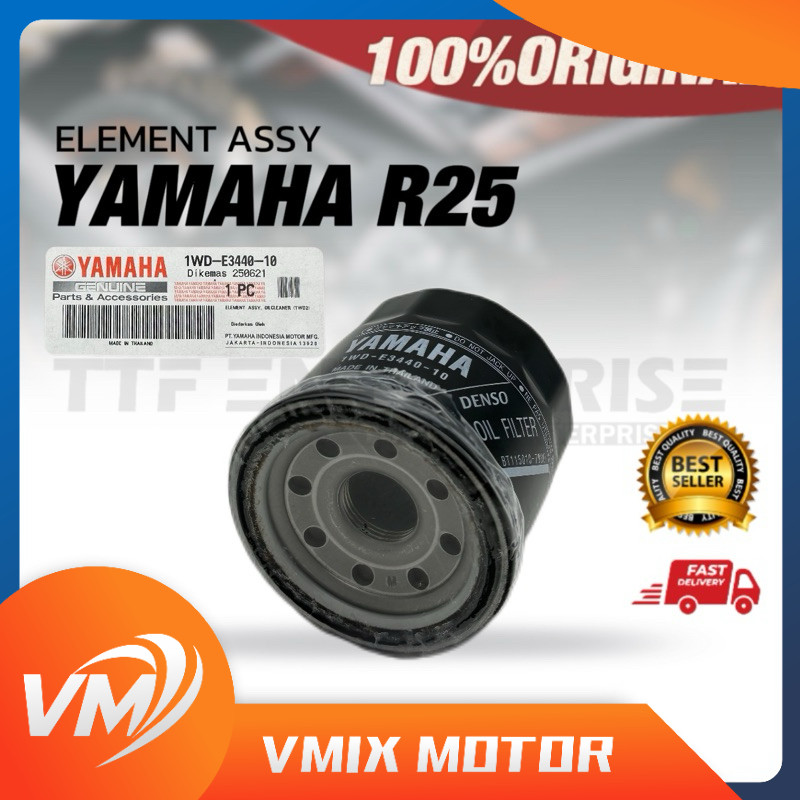 (100% ORIGINAL) YAMAHA R25 ELEMENT ASSY OIL CLEANER 1WD-E3440-10 AIR ...