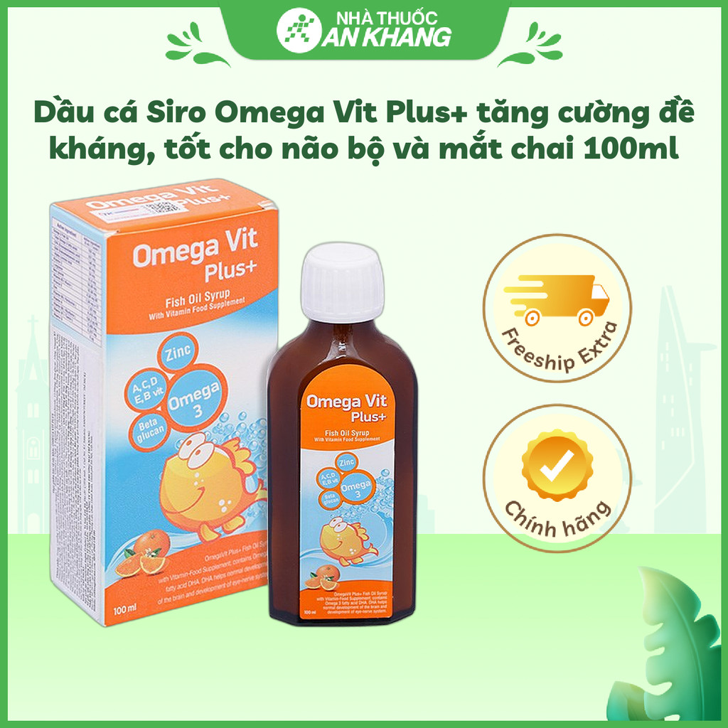 Omega Vit Plus+ Fish Oil Syrup enhances resistance, good for brain and ...