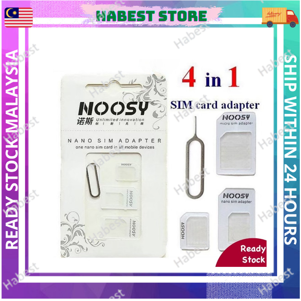 Noosy 4-in-1 Nano Sim Card Adapter with Ejector Pin | Shopee Malaysia
