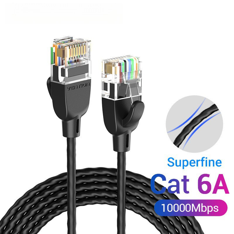 LinJn' Cat6A Ethernet Cable Ultra Slim Lan Cable UTP High Speed 10 ...