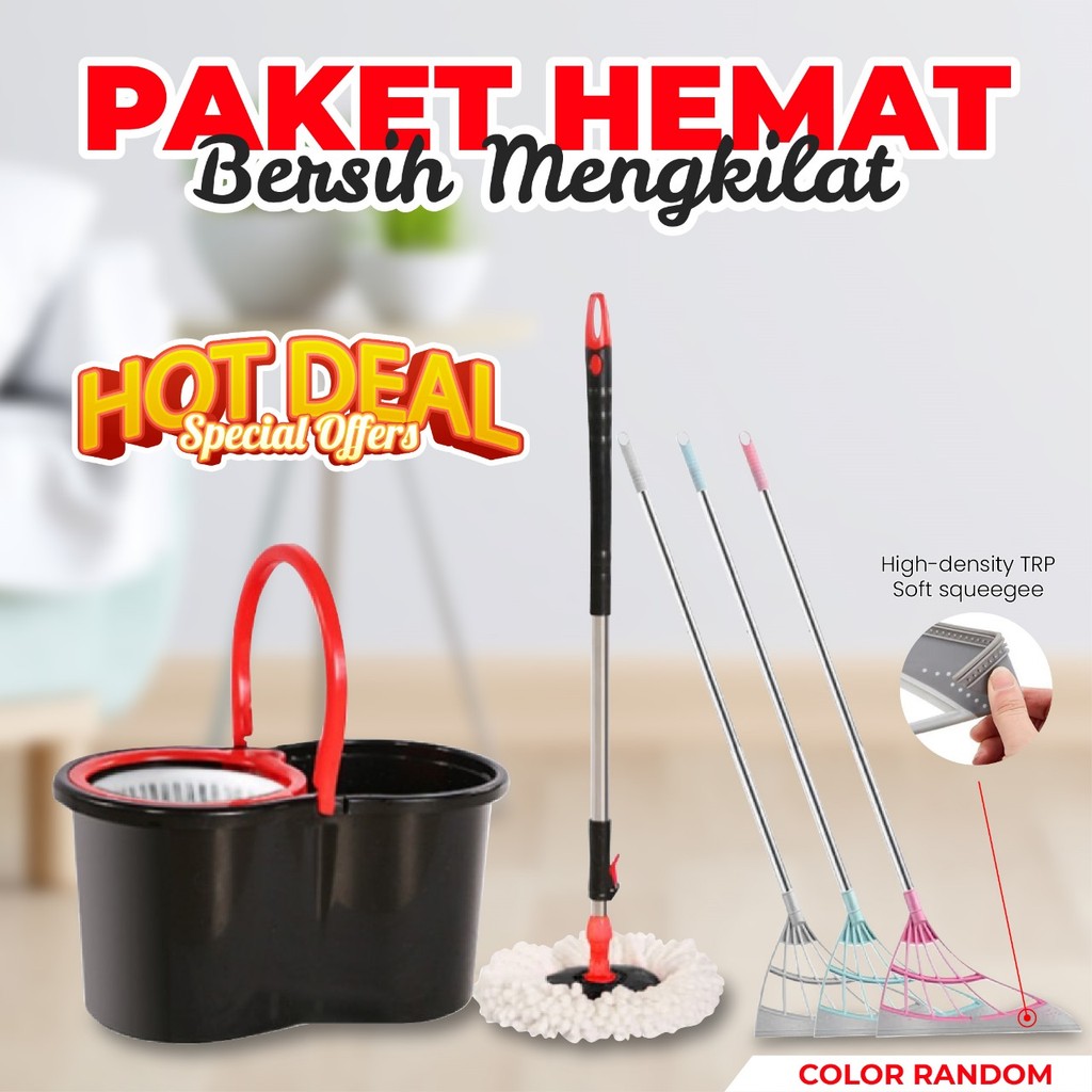 Ultra Mop Aclima Spin Mop + Magic Broom Multifunctional Magic Floor ...