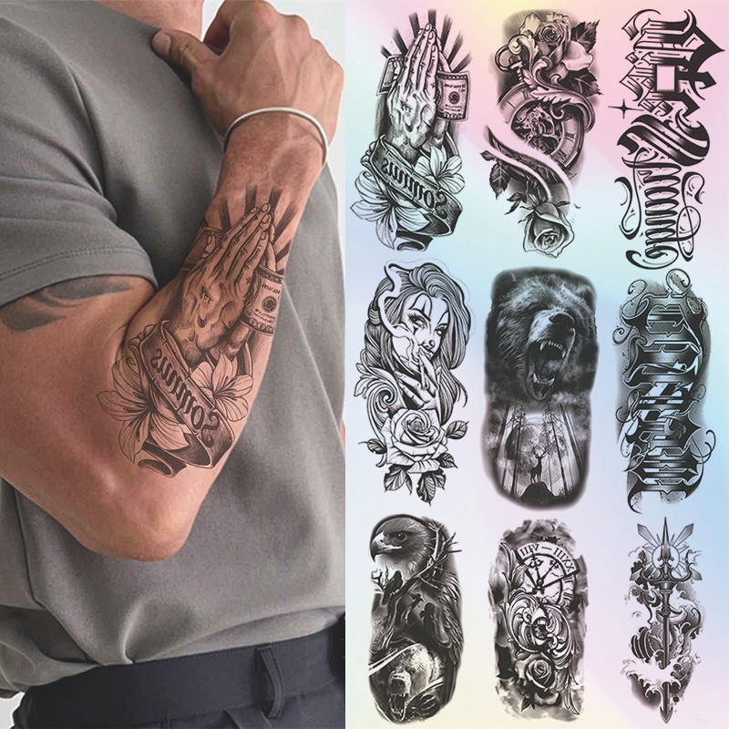 Tattoo Sticker Waterproof for Men Fake Tattoo Long Lasting Temporary ...