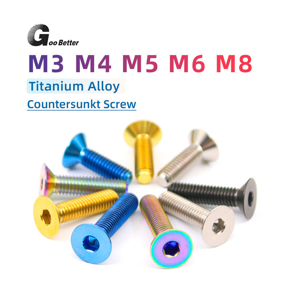 1pcs TC4 Titanium Bolt M3 M4 M5 M6 M8 Countersunk Flat Pan Head Bolts ...