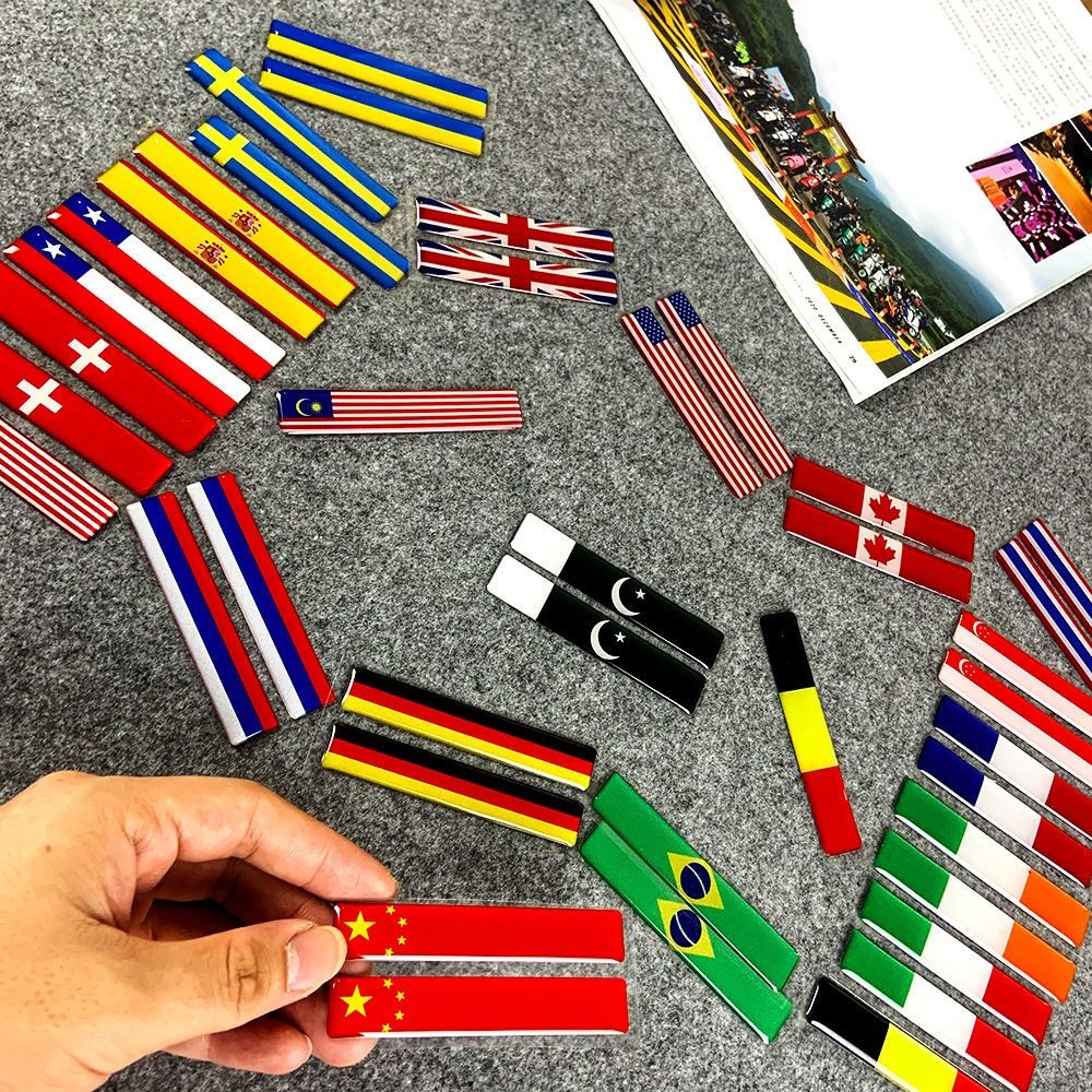 HUAZ Italy, UK, and helmet stickers with flags of various countries ...