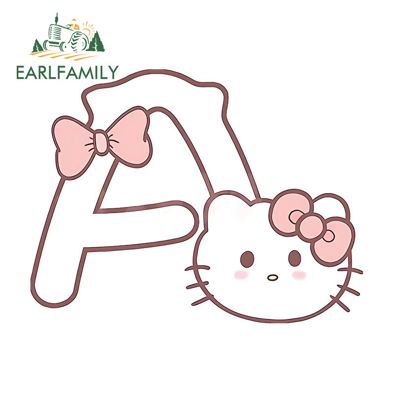 EARLFAMILY 13cm Hello Kitty English Words Car Sticker Cartoon Cute ...