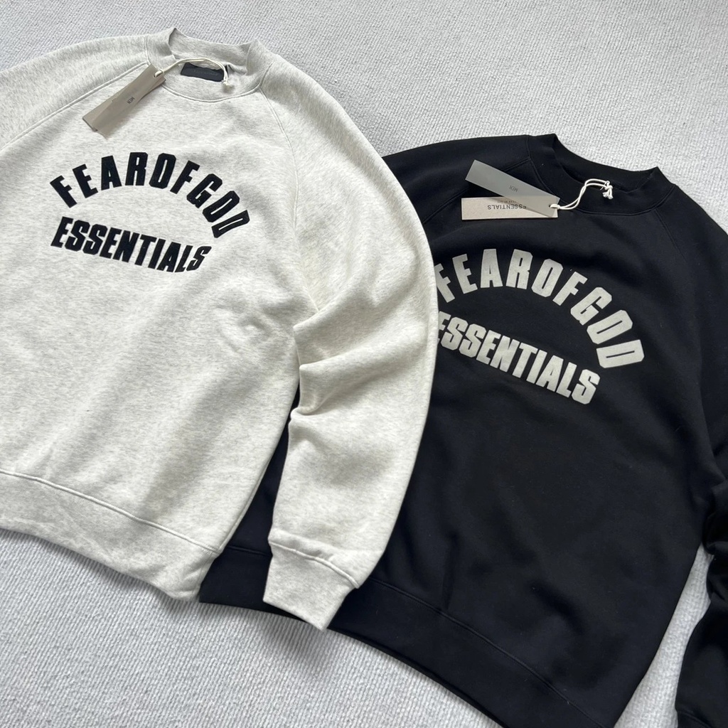 Fear of god essentials New Sweater Chest Arc LOGO Flocking Printing ...