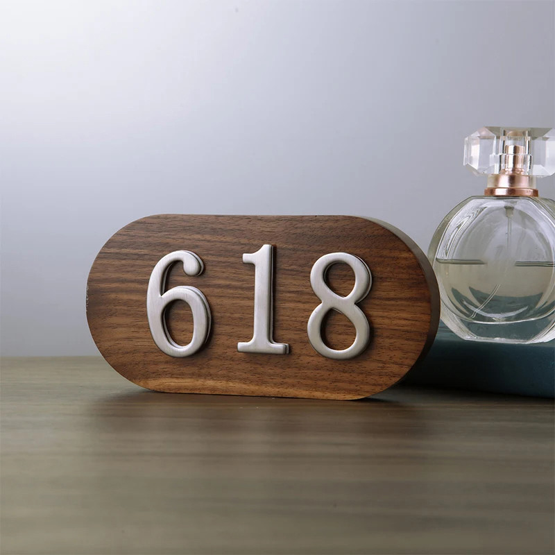 GMARTY 3D Number Door Sign Adhesive Glossy House Number Door Plate Sign ...