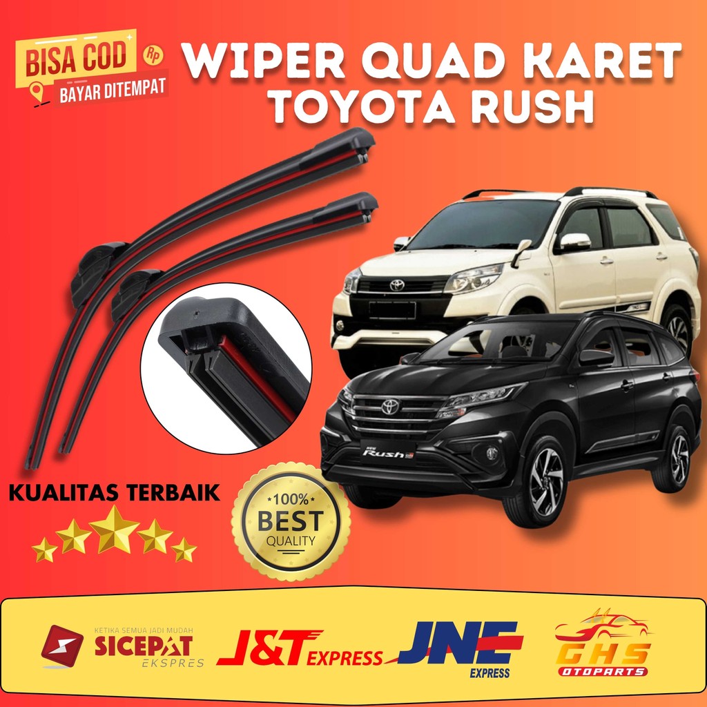 Quad Blade Wiper for Toyota Rush / All New Rush Frameless 4 Layer ...