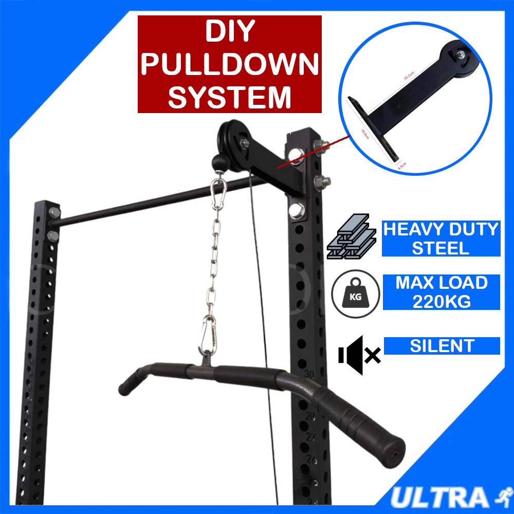 Lat Pulldown Pulley Attachment Rack Mounted Extension System DIY Cable ...