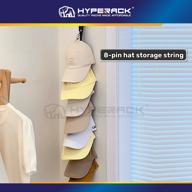 HYPERACK ™️ 8 Clips Cap Hanging Hook Hat Storage Organizer Door Hanger ...
