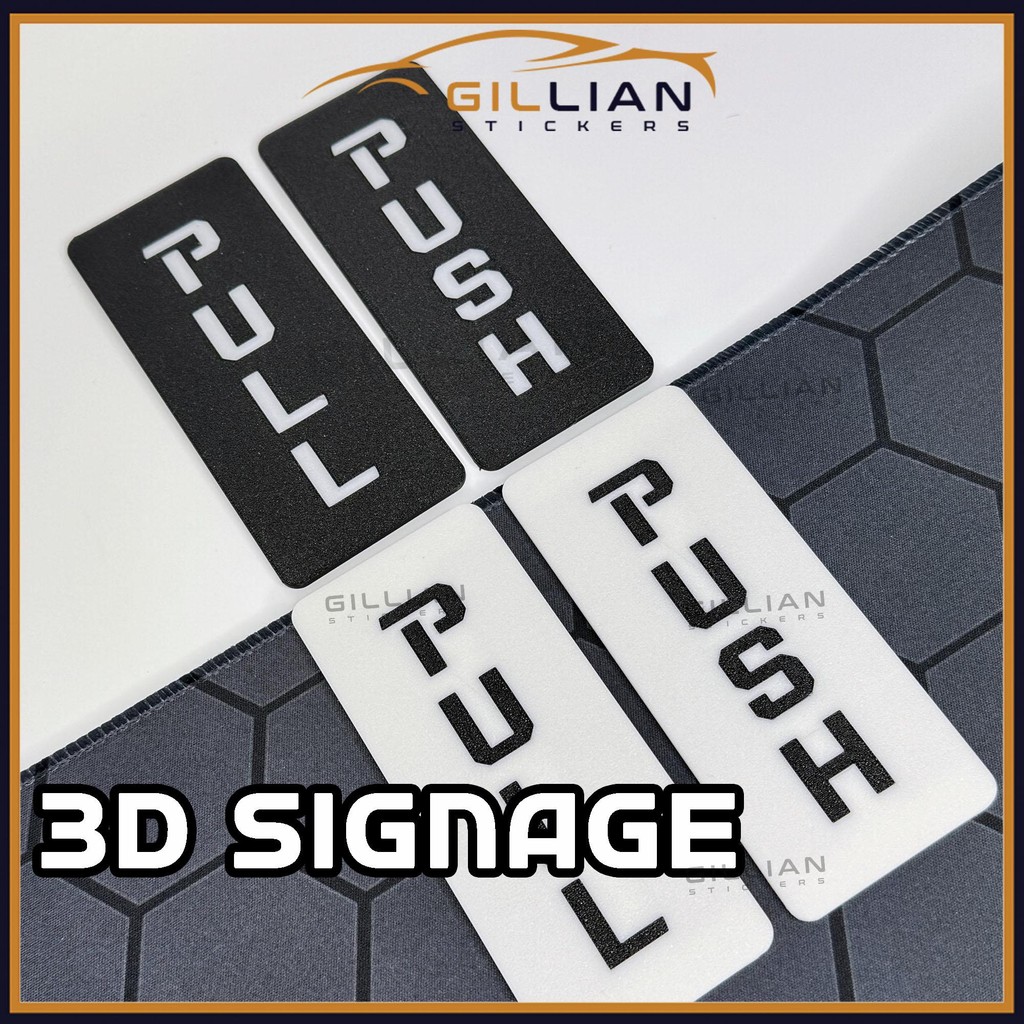 3D Signs Pull Push Designs for Office Cafe Restaurant Commercial ...