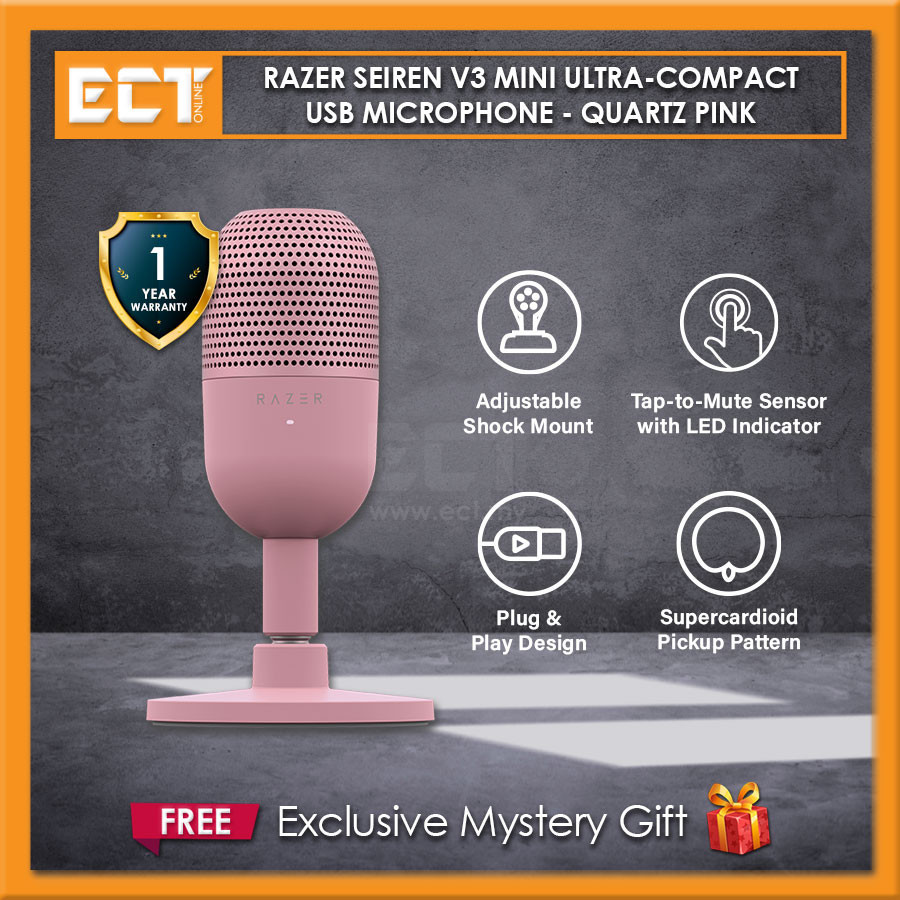 Razer Seiren V3 Mini Ultra-Compact USB Microphone with Tap-to-Mute ...