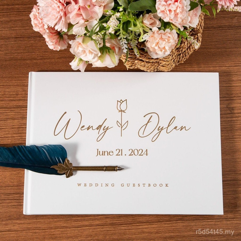 STAMTECH Personalized Wedding Guest Book - Timeless Elegance Custom ...