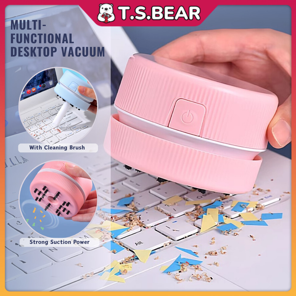 Mini Desktop Vacuum Portable Keyboard Table Cleaner Wireless Dust ...
