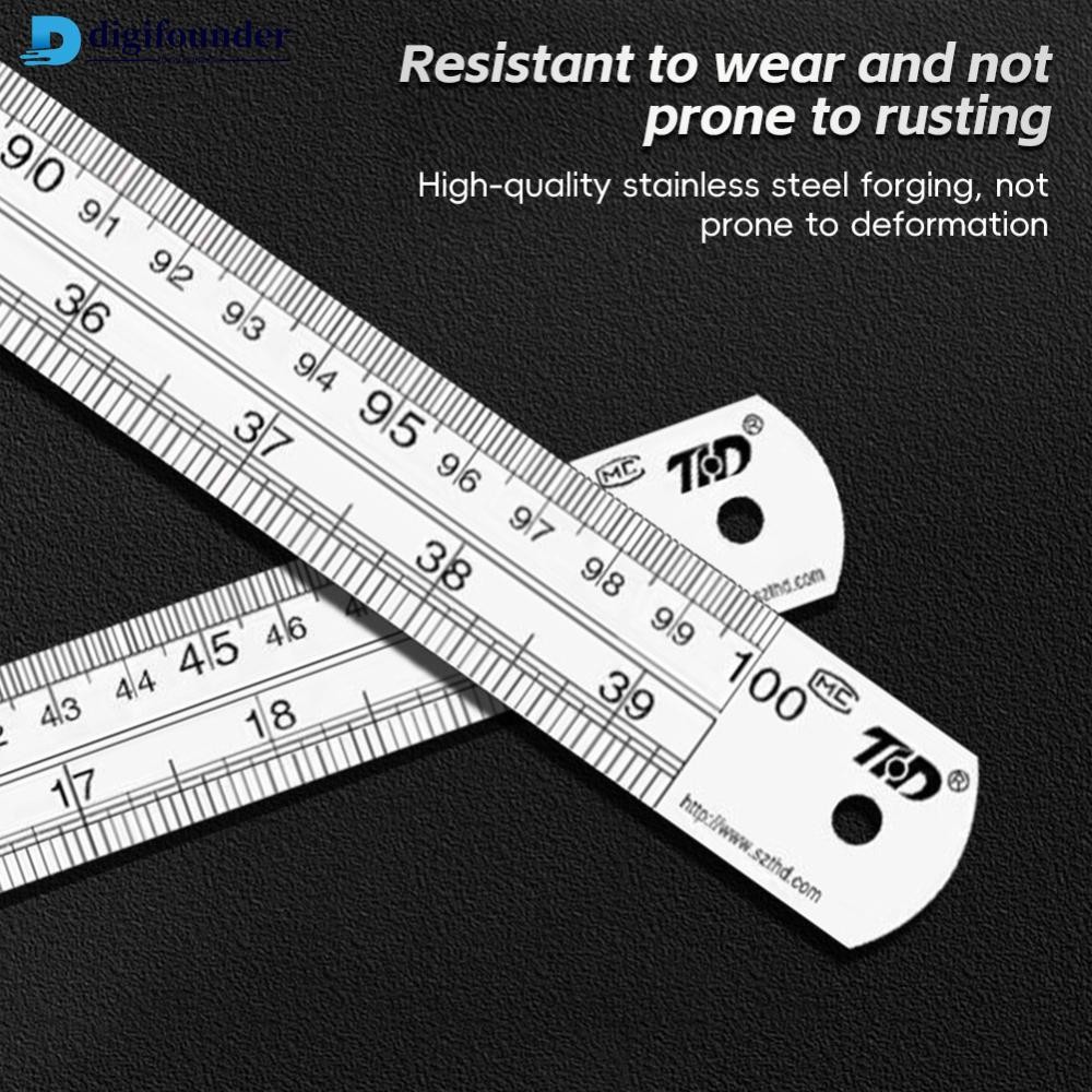 DIGIFOUNDER 6/8/12Inch Dual-Read Ruler Dual-Scale Heavy-Duty Precision ...