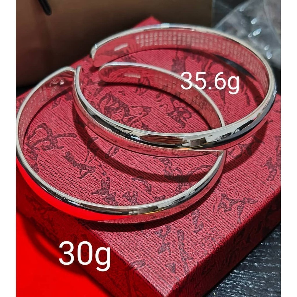 PURE SILVER BANGLE 999足银心经光面手镯 | Shopee Malaysia