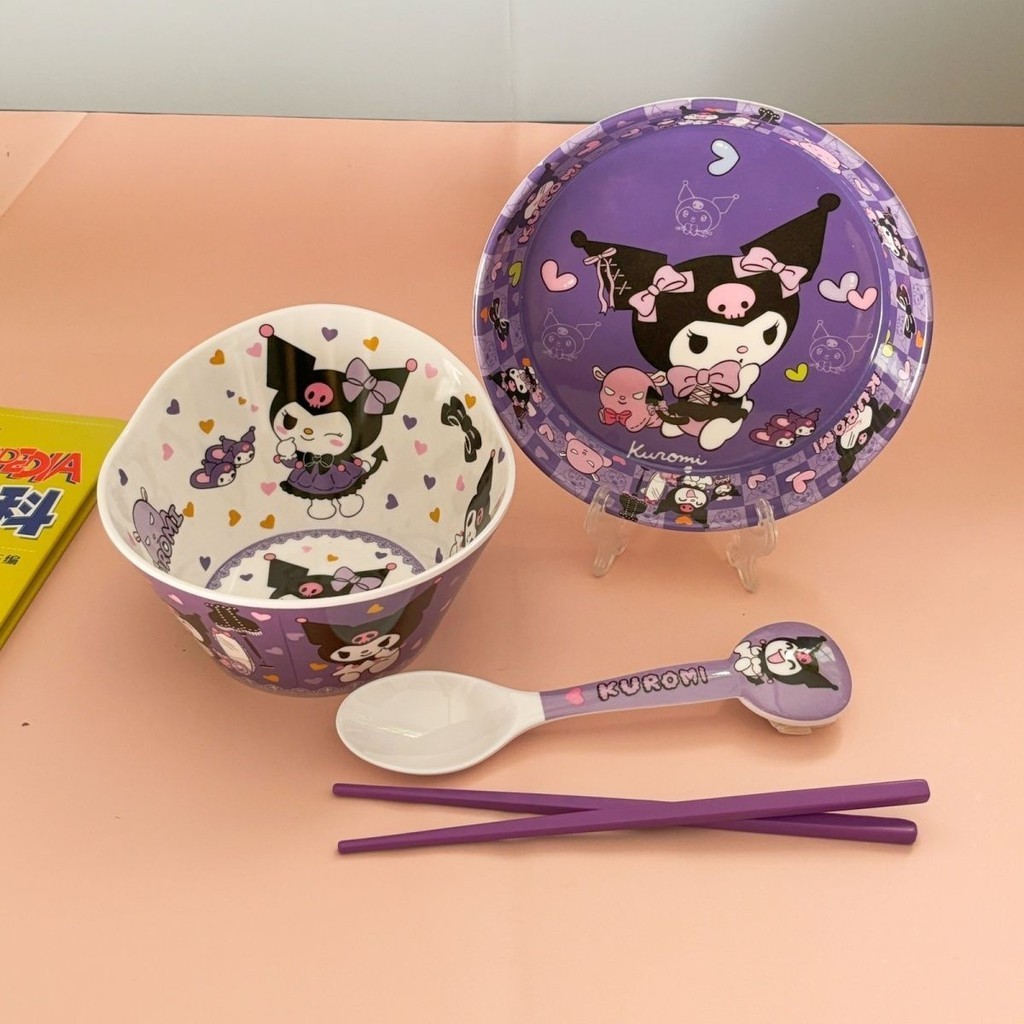 Kuromi tableware/Kuromi New Style Set Children's Melamine tableware ...