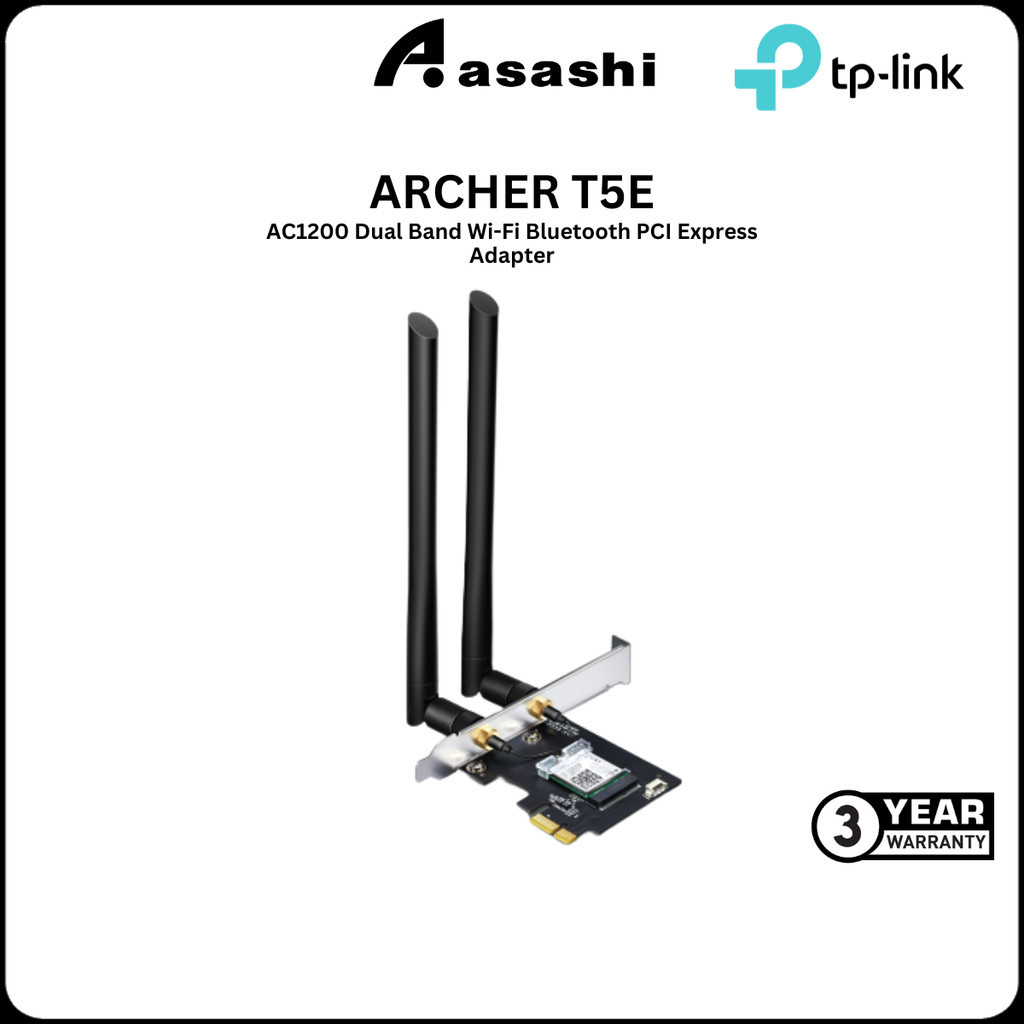 TP-Link Archer T5E AC1200 Dual Band Wi-Fi Bluetooth PCI Express Adapter ...