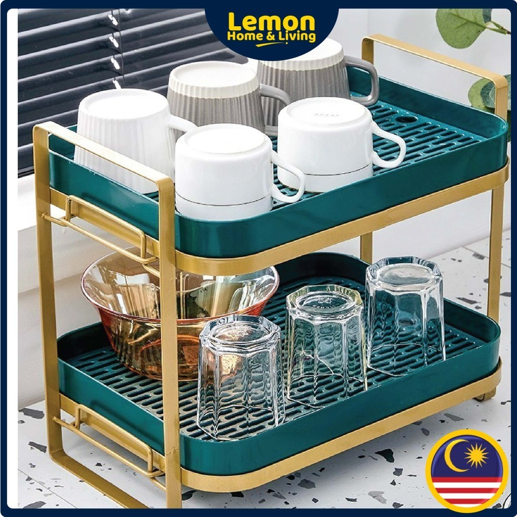 🍋 Cup Holder Rack Tray Cawan Storage Place Coffee Glass Mug Drainer Rak ...