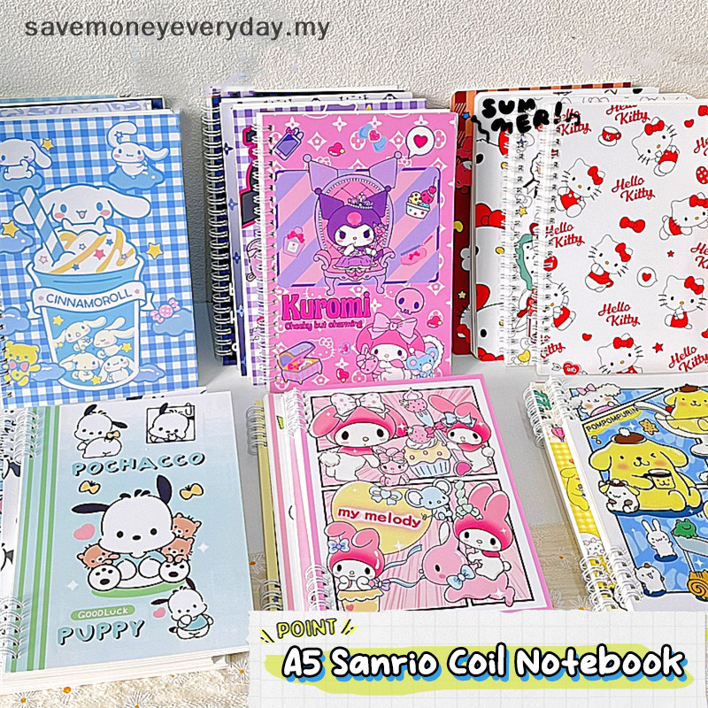 [save] Kawaii Sanrio A5 Notebook Hello Kitty Cinnamonroll Kuromi My ...