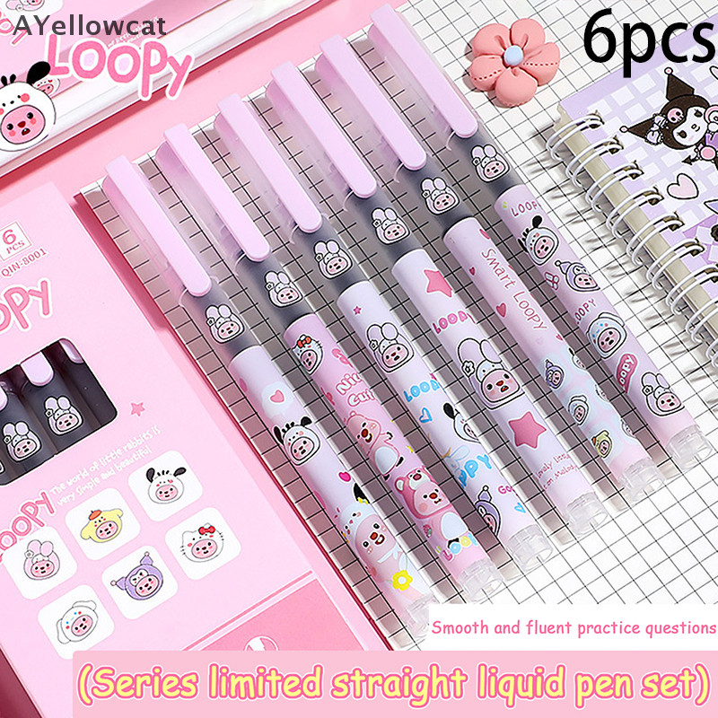 AY 6Pcs Creative Fashion Neutral Pen Cartoon Anime Little Beaver ...