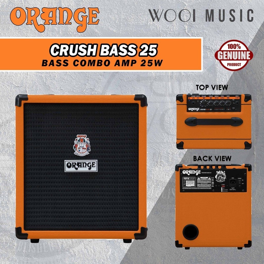 Orange Crush Bass 25 Electric Bass Combo Amp w/Tuner / Bass Amplifier ...