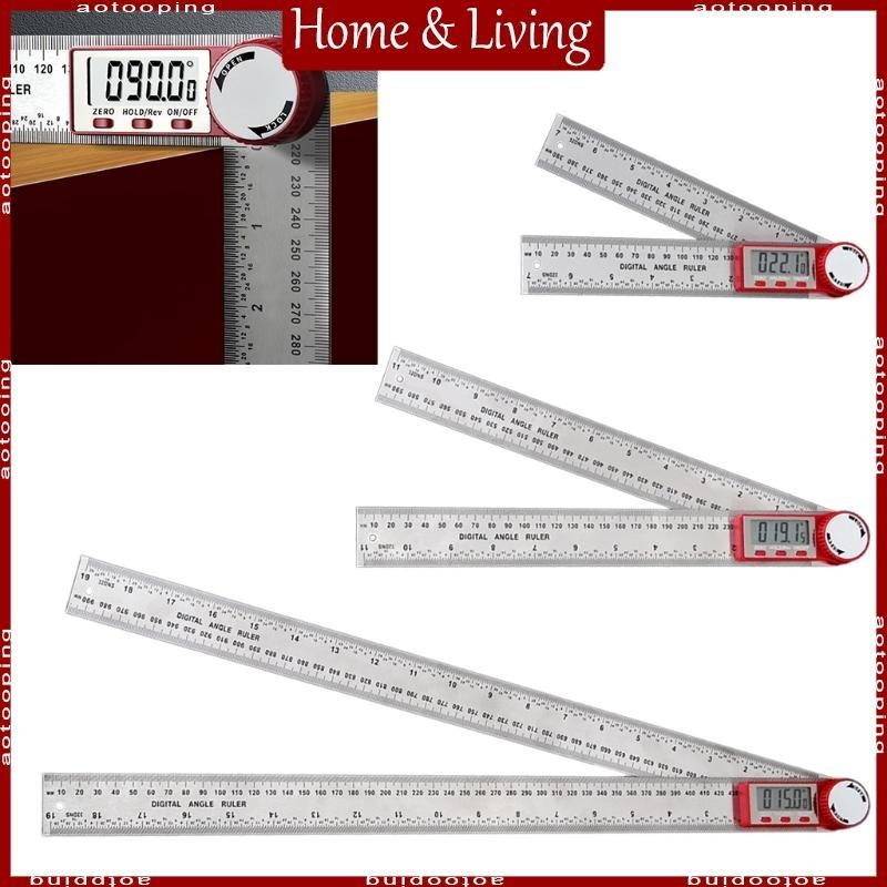 AOTO Digital Angle Ruler Meter 0-200 300 500mm Ruler Inclinometer LCD ...