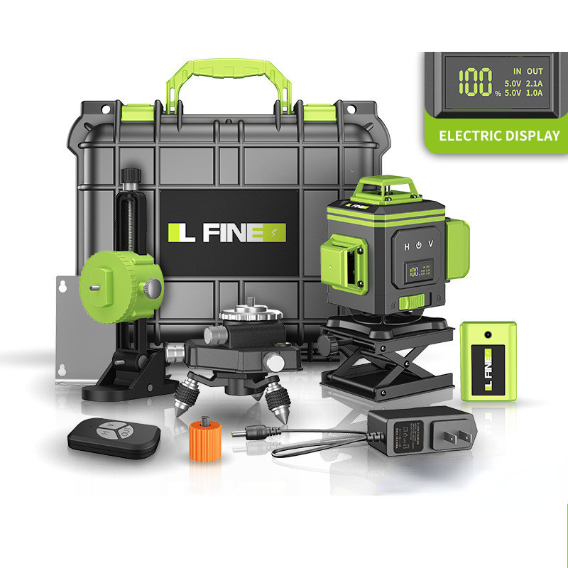 4D 12/16 Line New Green Light Laser Level Portable Self-Leveling Spirit ...