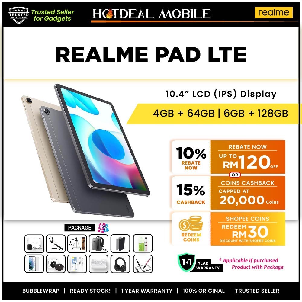 REALME Pad LTE [4GB RAM 64GB ROM] - Original REALME Malaysia | Shopee ...