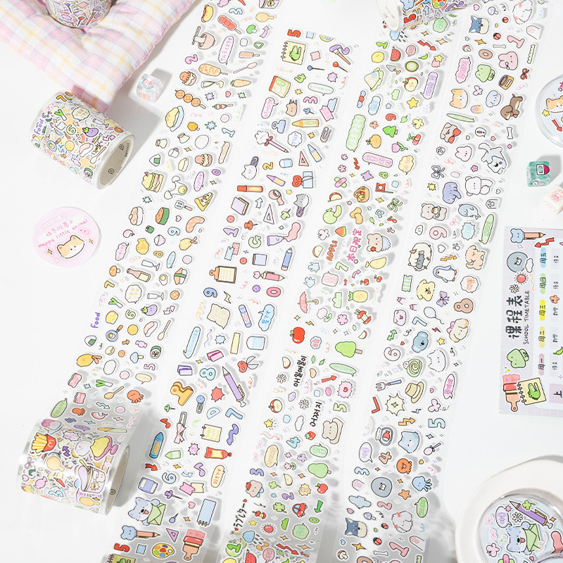 Mr. Paper 200cm/roll pita kertas bersalut kartun comel buah beruang ...