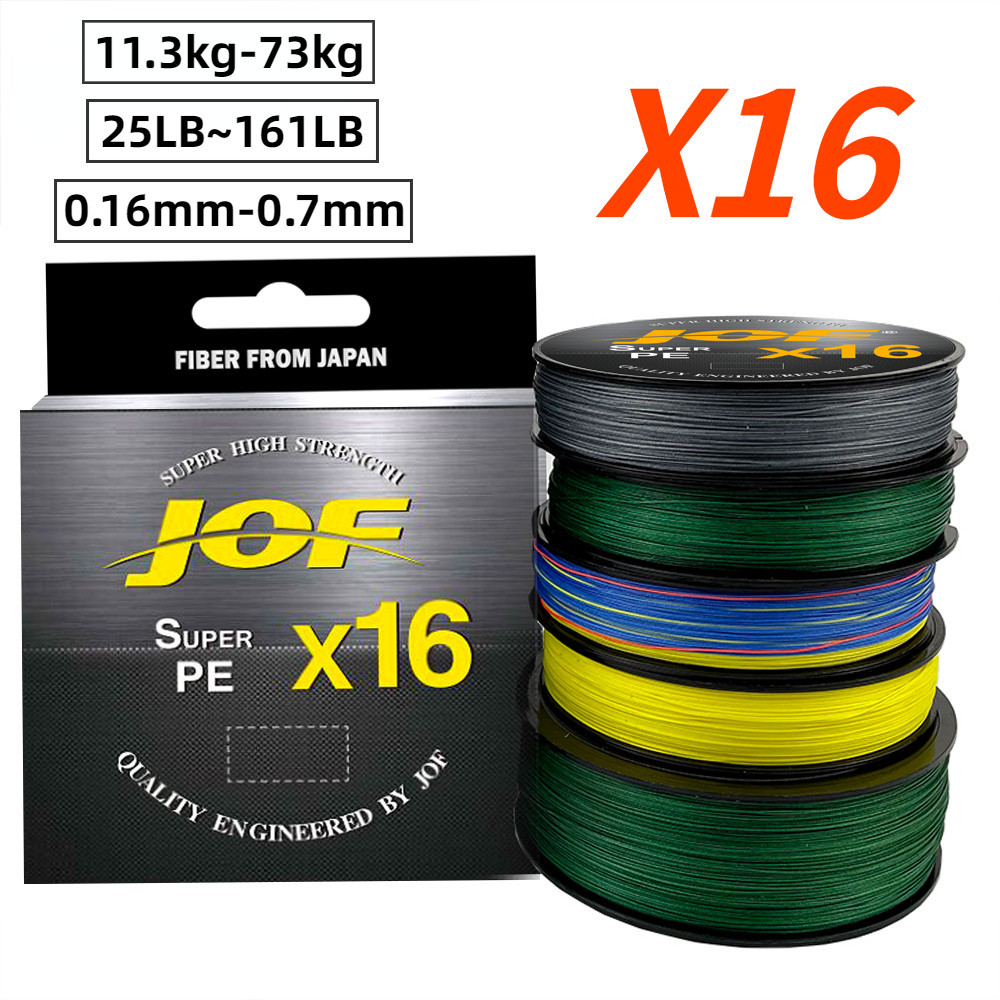 JOF X16 Braided Fishing Line Carp Fishing Wire 16 Strands PE 25-161LBS ...