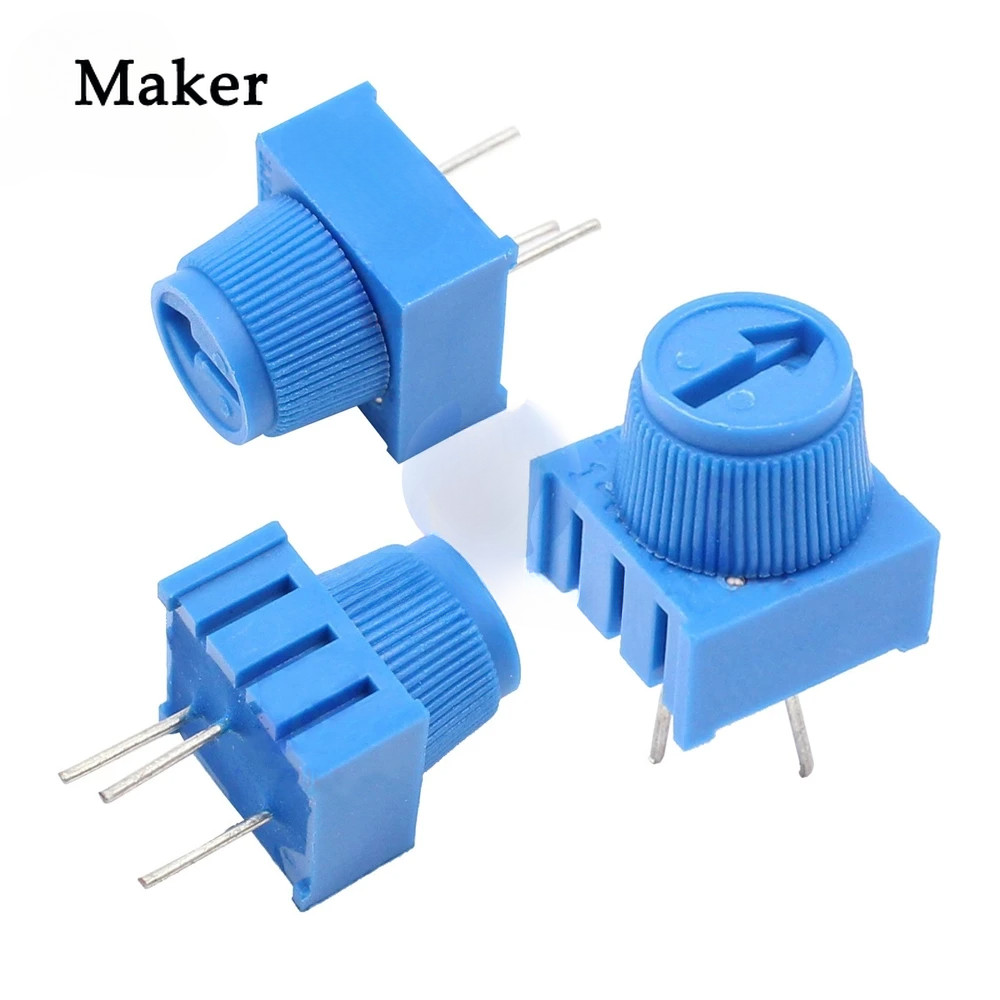 10/5Pcs Trim Pot Trimmer Potentiometer Single Turn with Knob resistor ...