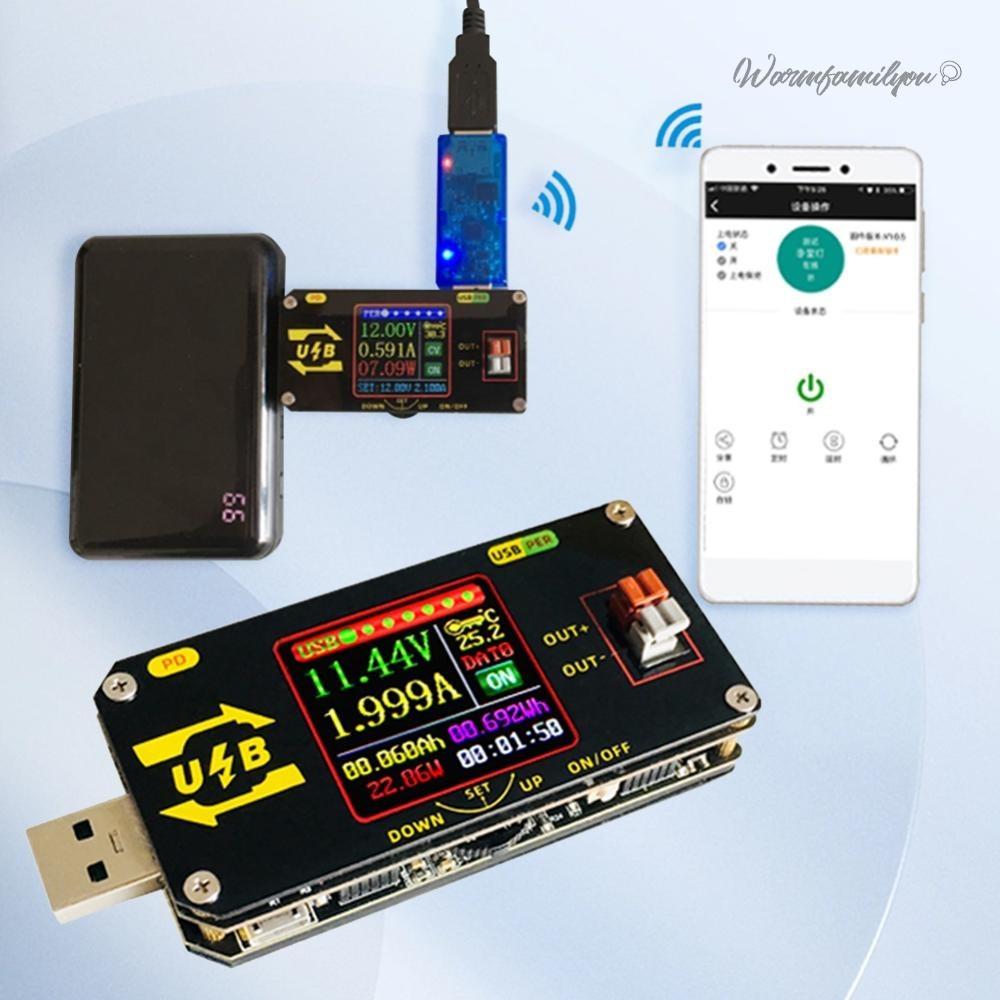 USB Color Screen Charging Voltage And Current Meter Tester CNC Buck ...