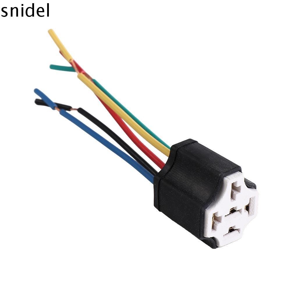 SNIDEL 5 Pins Auto Relay Socket, 5 hole Copper Cable Car Relay Holder ...