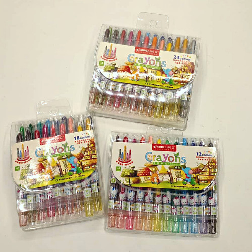 Changli Rotary Short Crayon 12/18/24 Colour (HP-6675)(Price For 1 Box ...