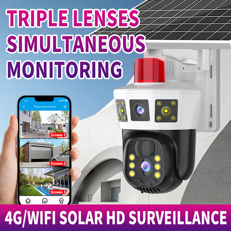 V360 Solar Camera cctv phone control 4K Outdoor Sim card 4g Wifi ...