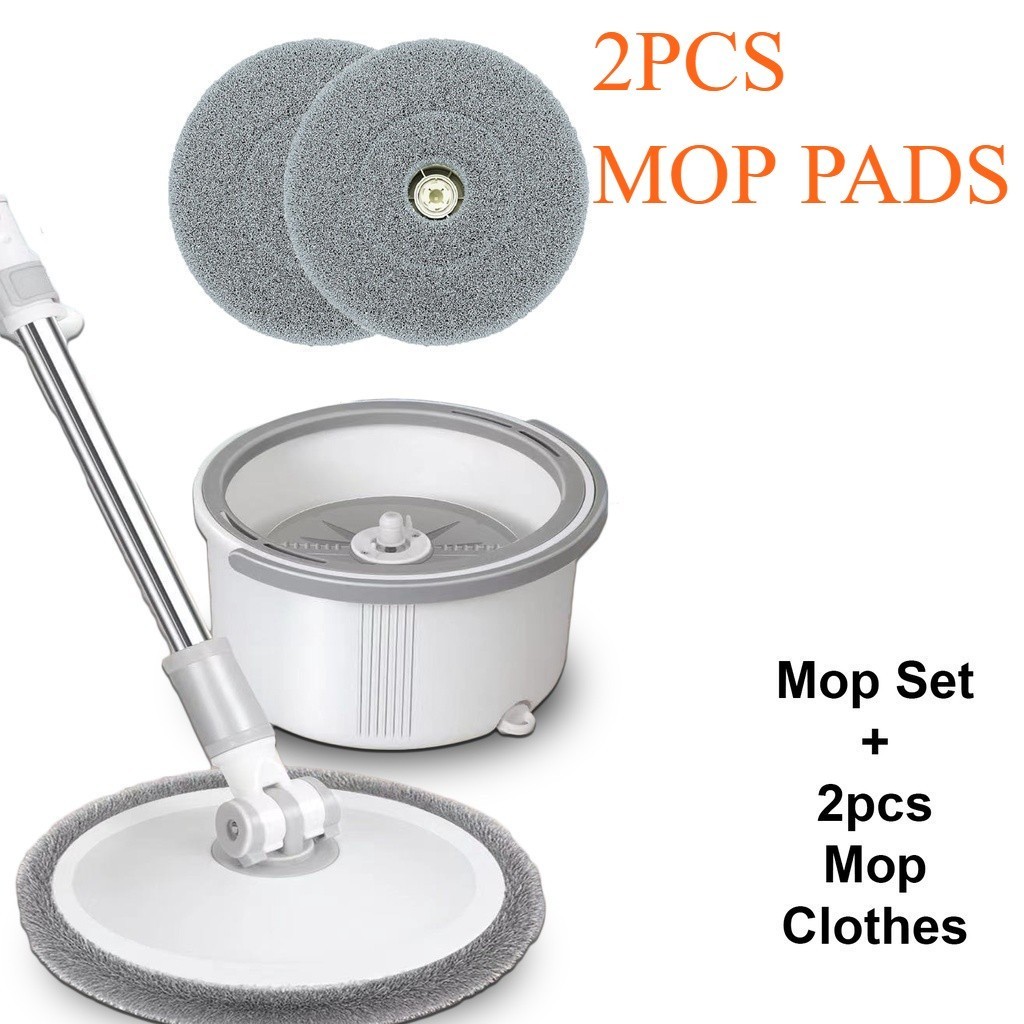 Spin Mop Flat Mop Round Head Floor Mop Quick Dry Mop Microfiber Cloth ...